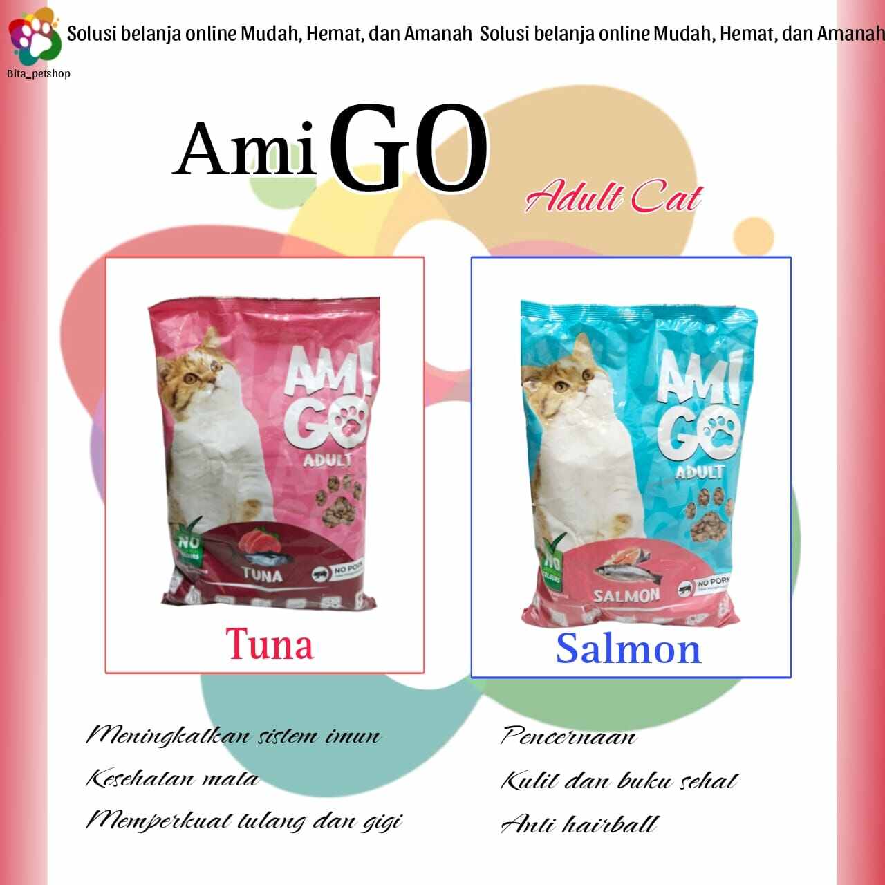 Amigo Cat Food Tuna/Salmon 800gr /Makanan Kucing Kering Amigo | Lazada ...
