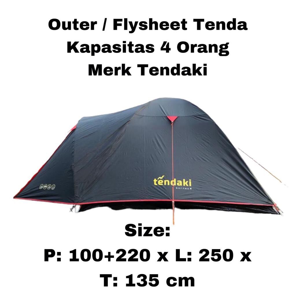 Flysheet tenda camping kapasitas 4 orang polyester 190T PU3000mm ...