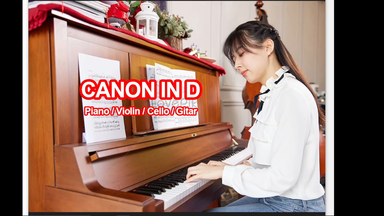 Kertas Musik Partitur Not Balok Canon In D Piano Gitar Violin Biola ...