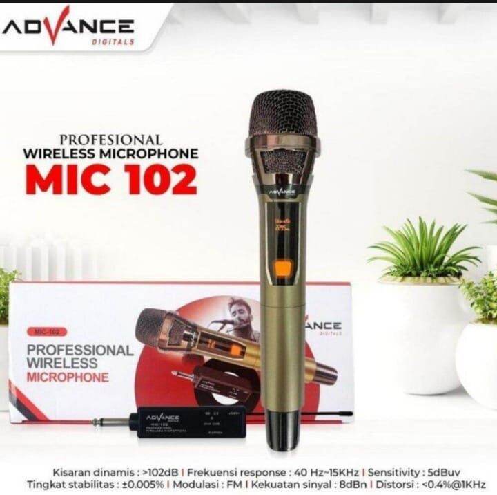MIC WIRELESS ADVANCE 102 PROFESSIONAL MICROPHONE MIC WIRELESS MURAH ...