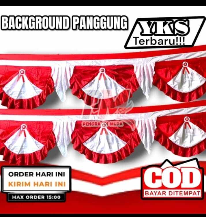 Bendera Umbul Umbul Background Merah Putih YKS 10 Gelombang | Lazada Indonesia