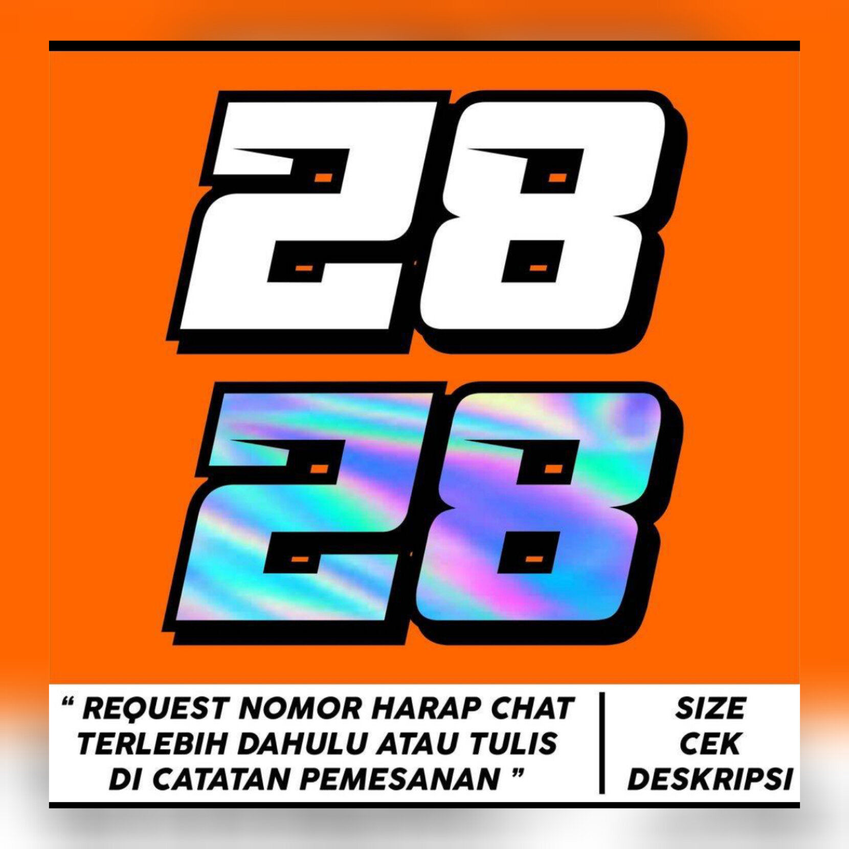 STIKER CUSTOM NOMOR BALAP CUTTING | Lazada Indonesia
