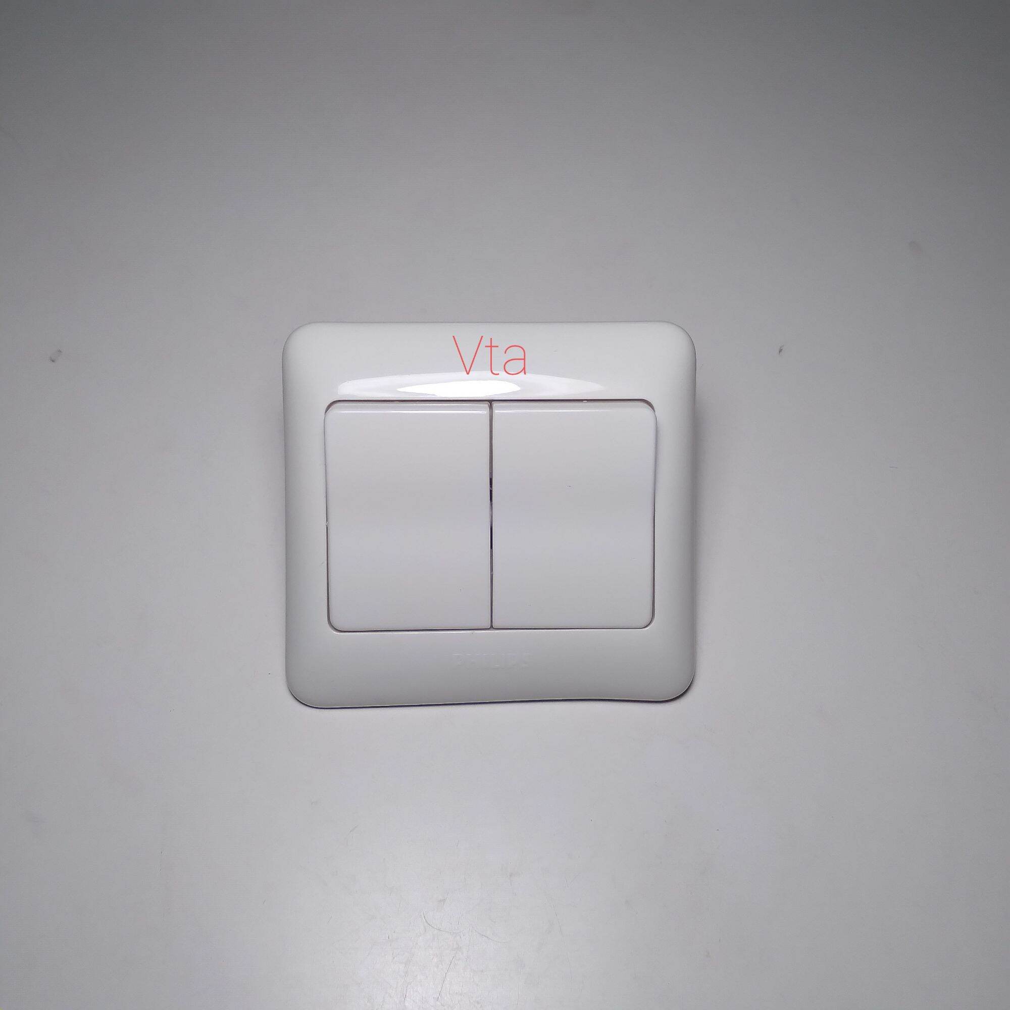 SAKLAR SERI PHILIPS ESSENTIAL 2 GANG SWITCH | Lazada Indonesia