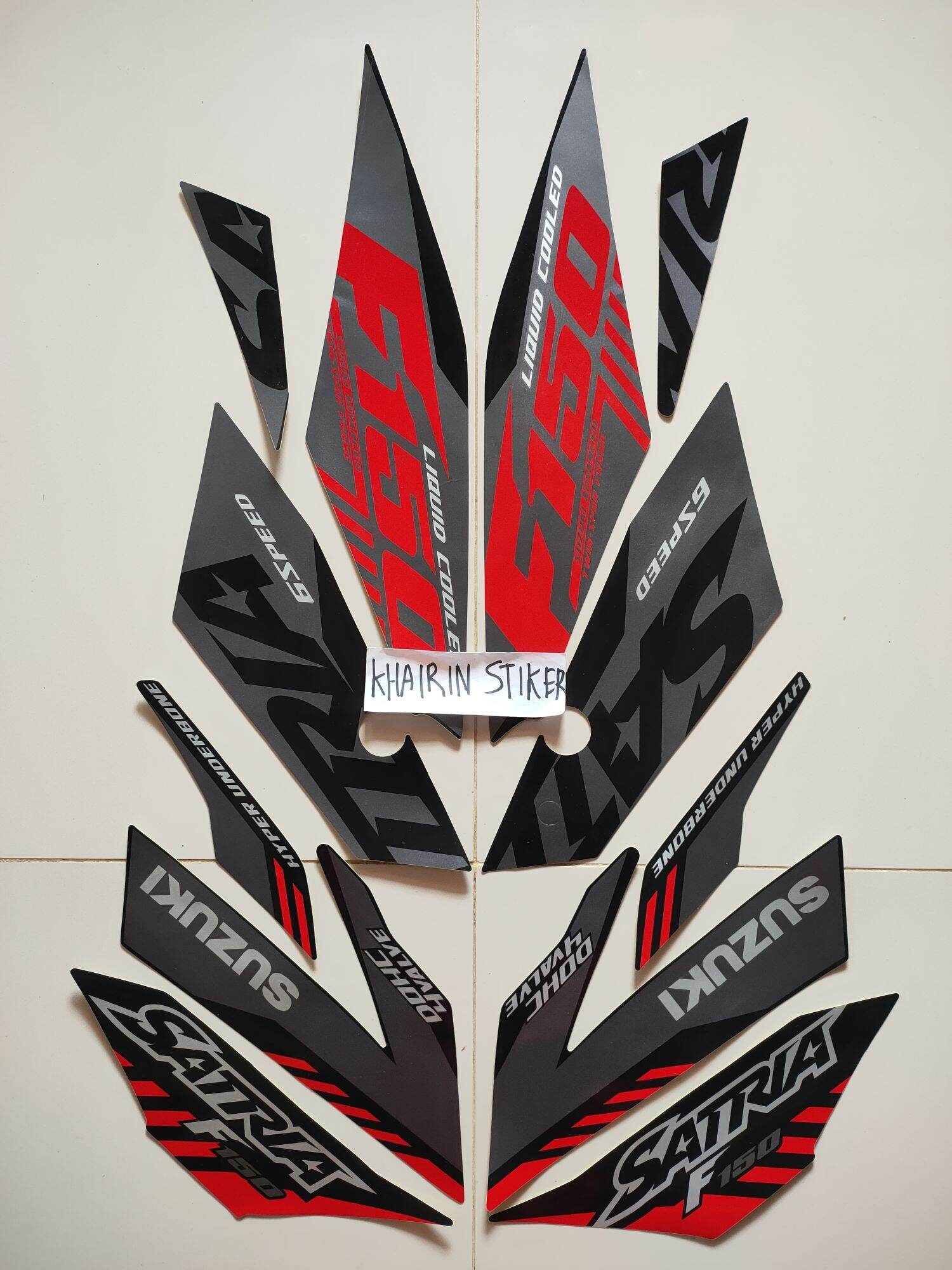 striping stiker satria Fu injeksi fi 2021 hitam merah | Lazada Indonesia