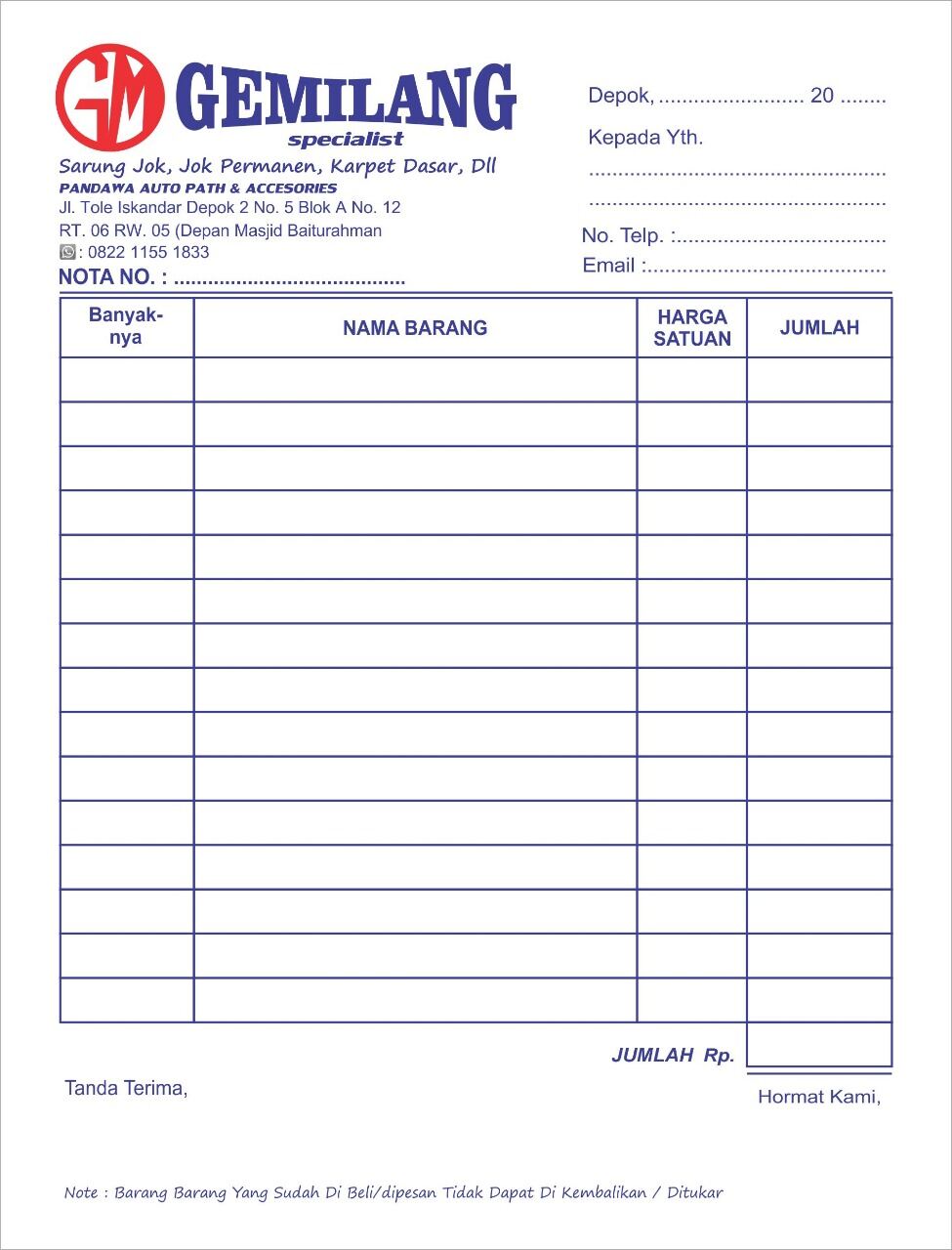 CETAK NOTA MURAH (20buku) | Lazada Indonesia