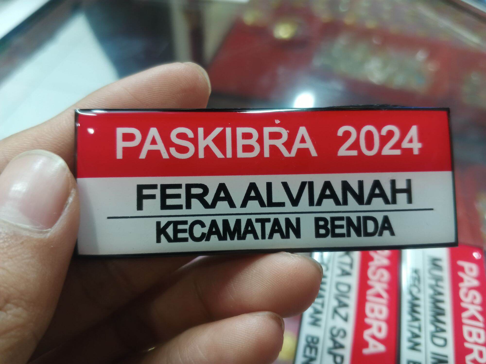 Papan Nama Fiber Paskibra | Papan Nama Paskibra Coating | name tag ...