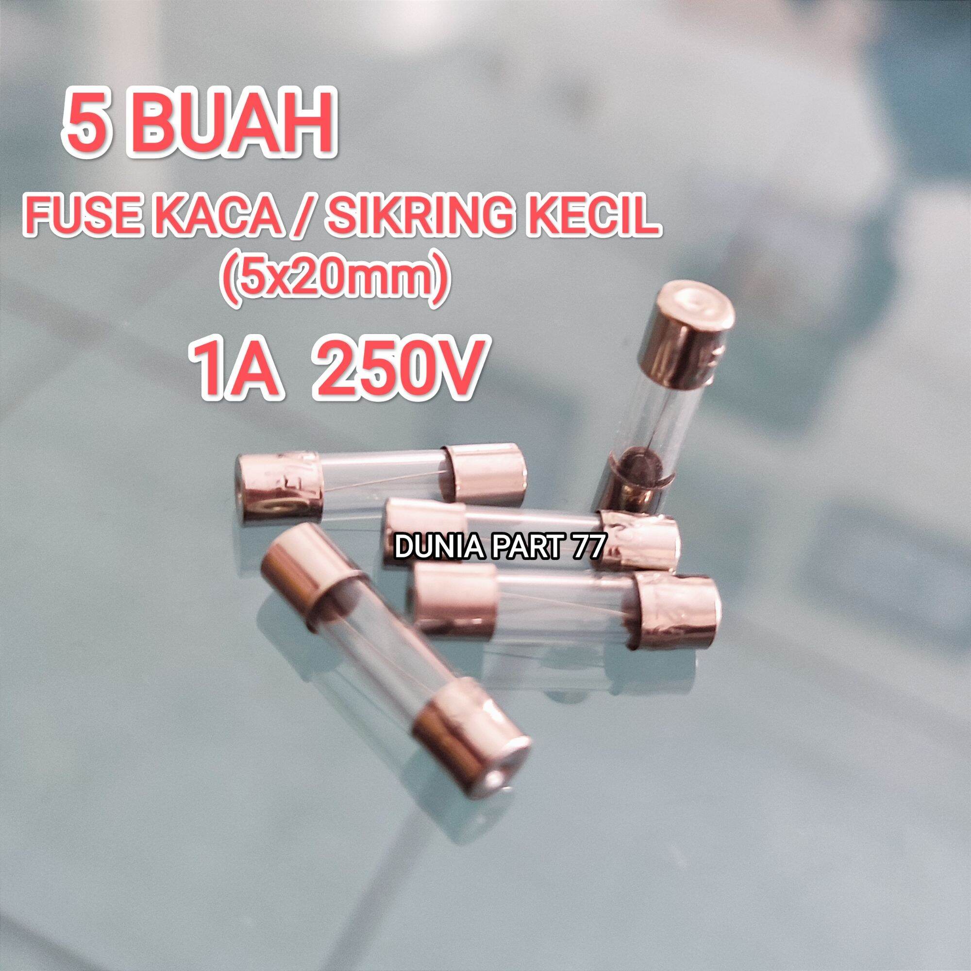 (5 BUAH) FUSE SIKRING 1A SEKRING 1A SIKRING 1 AMPERE 250v bodi kecil 5x20mm Fuse kaca | Lazada ...