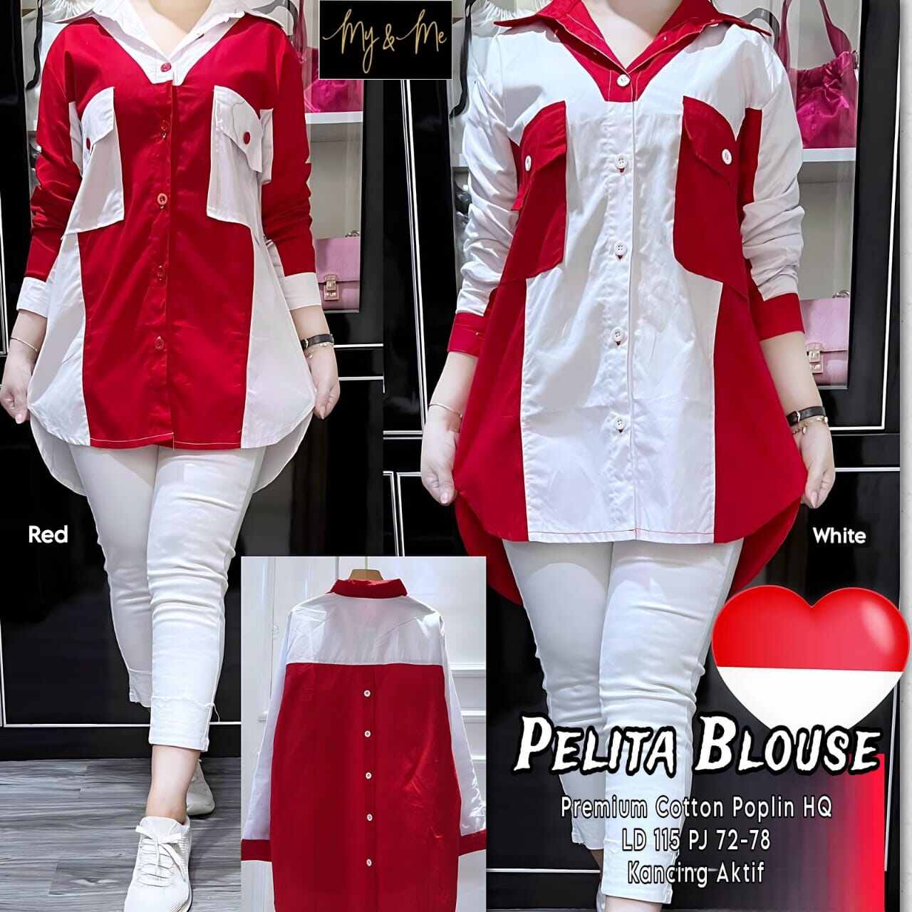PELITA BLOUSE | BLOUSE MERAH PUTIH | SERAGAM AGUSTUSAN | BAJU ...