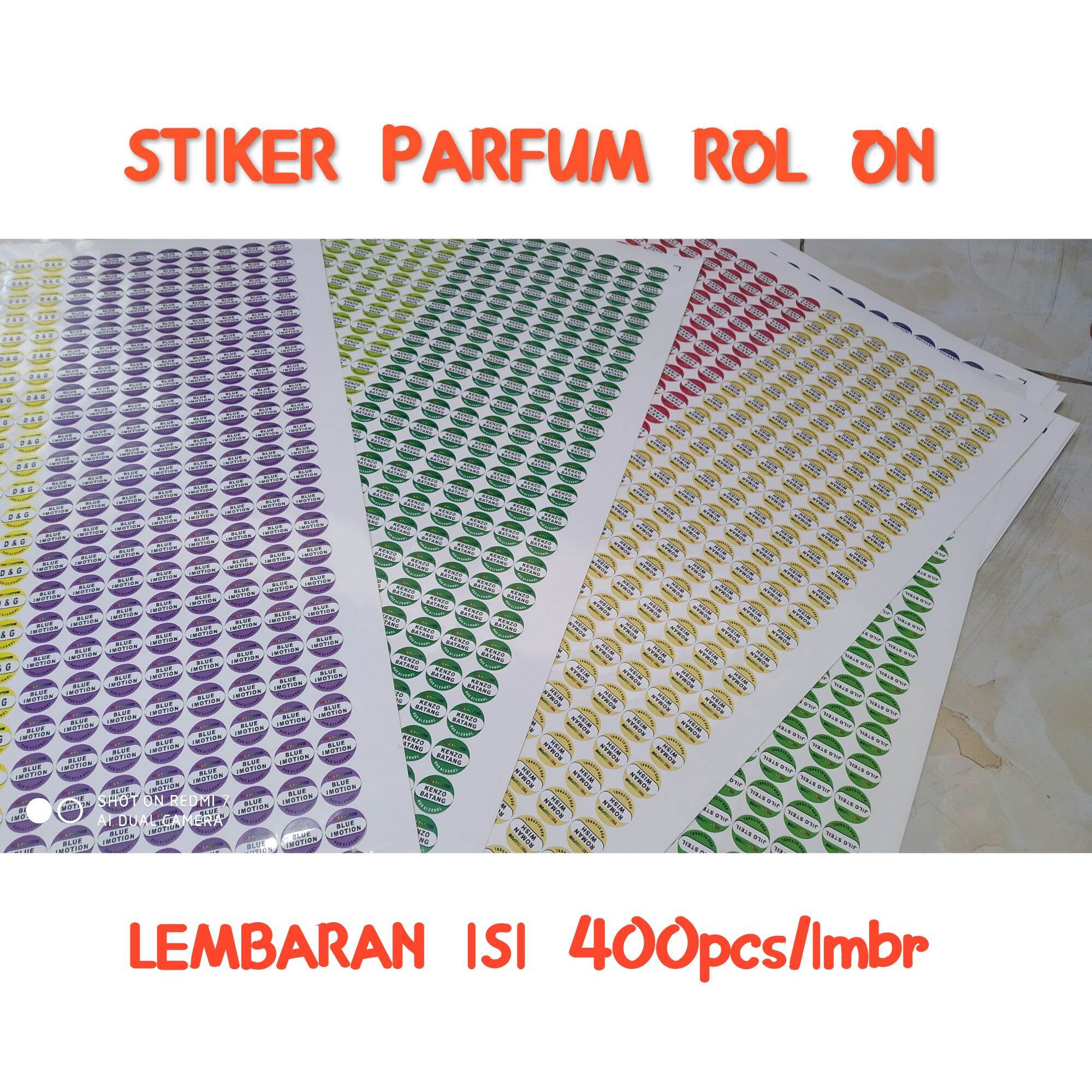 Stiker parfum Rol on lembaran isi 400 pcs / parfum roll on / stiker ...