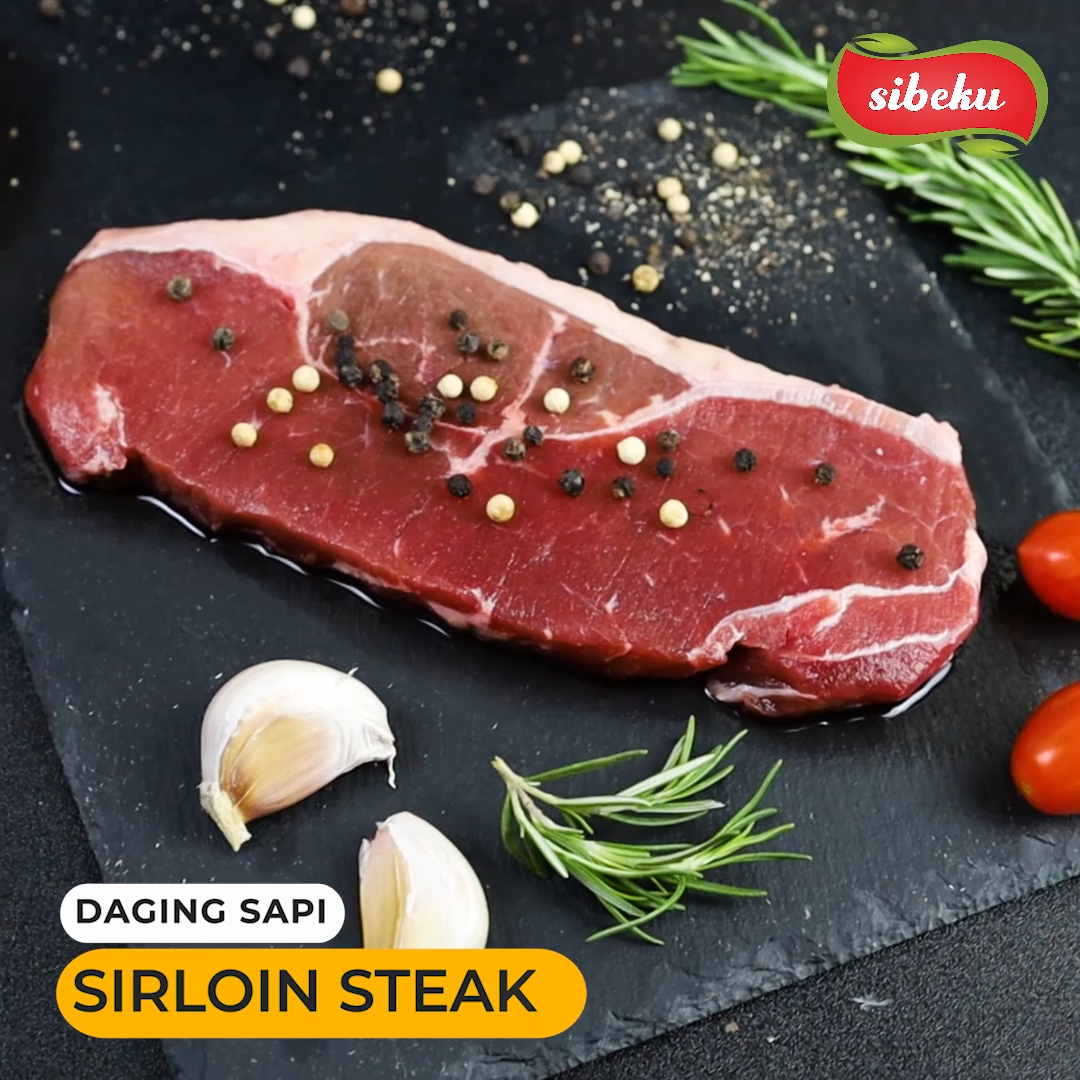 Daging Sapi Sirloin Steak Aus Halal 200-220 gram Frozen Food | Lazada ...