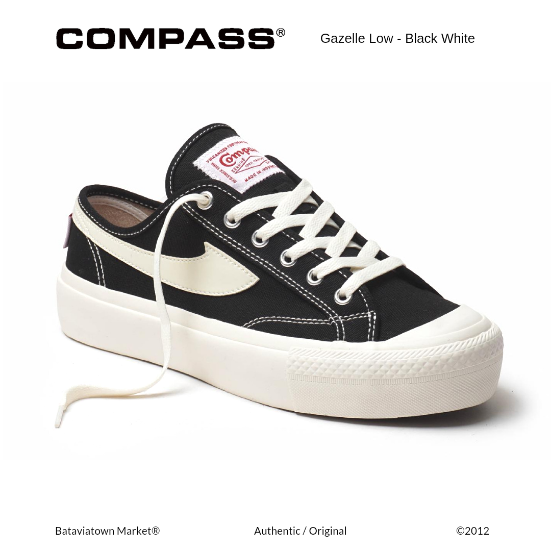 Sepatu Compass Gazelle Low - Black White Sepatu Sneaker Casual | Lazada ...