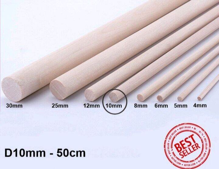 KAYU BALSA STICK BULAT 1CM 10MM X 50CM BALSA DOWEL KAYU MAKET | Lazada ...