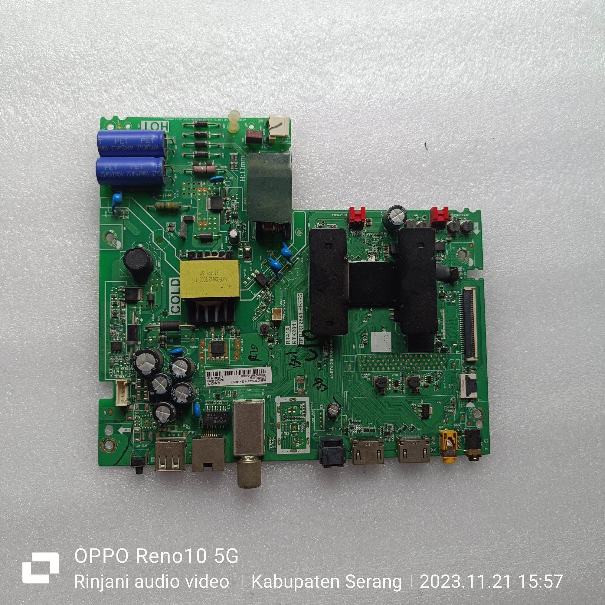 MAINBOARD DIGITAL SMART ANDROID TV LED TCL 32A5 SOKET BESAR 30 PIN TPD RTK2841.PB775 | Lazada ...