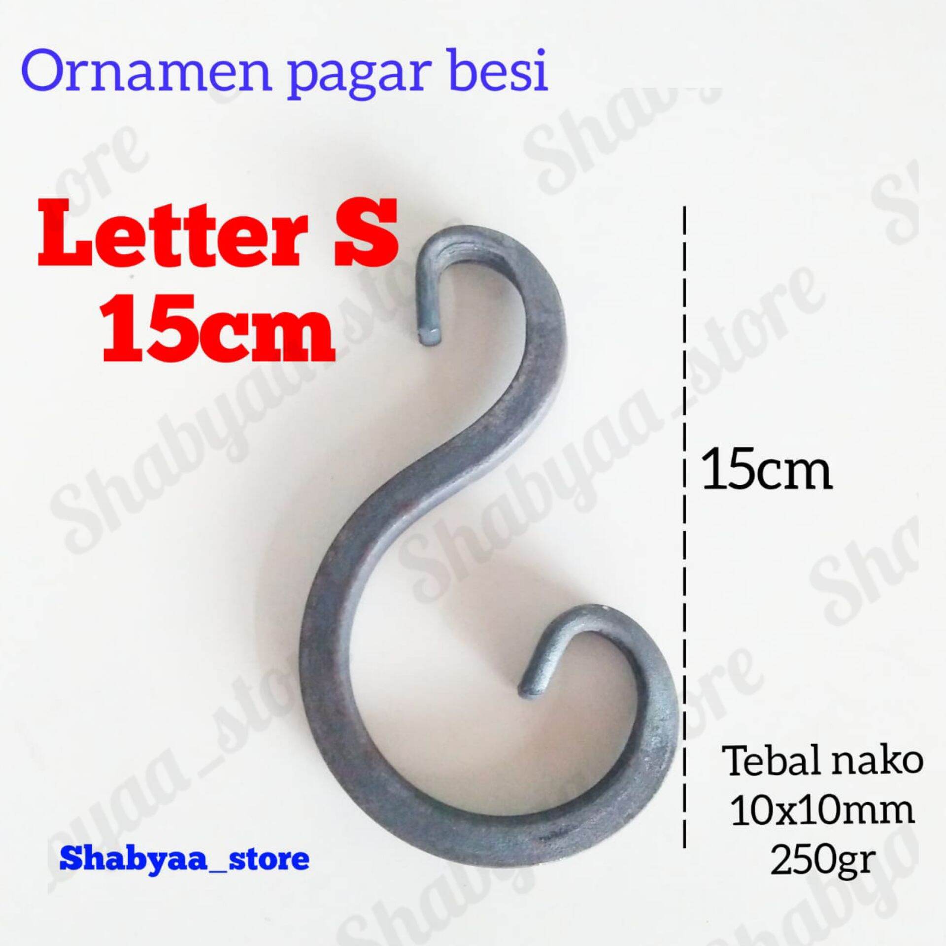 Letter S besi tempa nako ornamen aksesoris asesoris pagar besi | Lazada ...