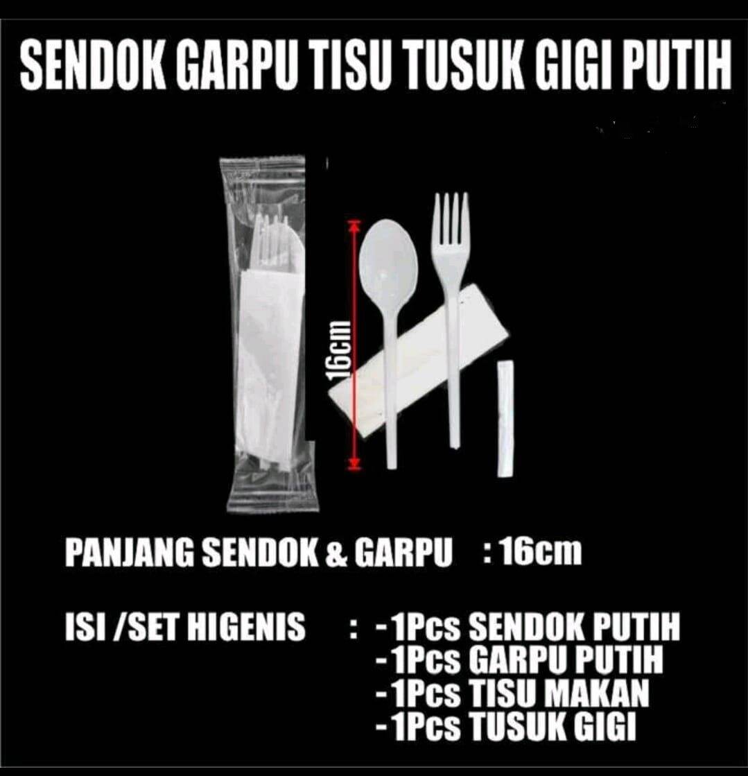 Sendok aja dan Sendok set(sendok, garpu,tisu dan tusuk gigi) 1 pack isi ...