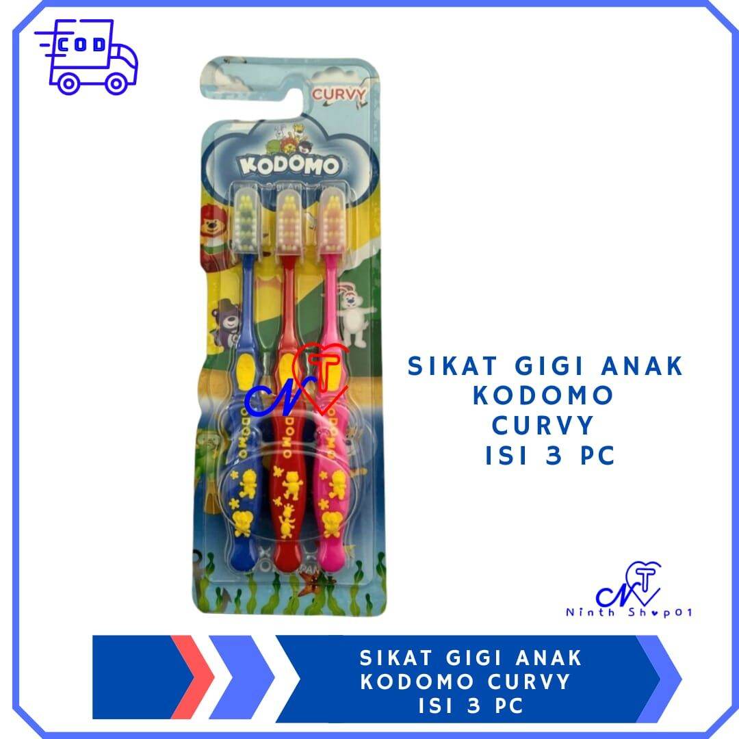 Paket Hemat 12 pc 1 Lusin Sikat Gigi Kodomo / Kodomo Curvy isi 3 pc/ Sikat Gigi Anak ...