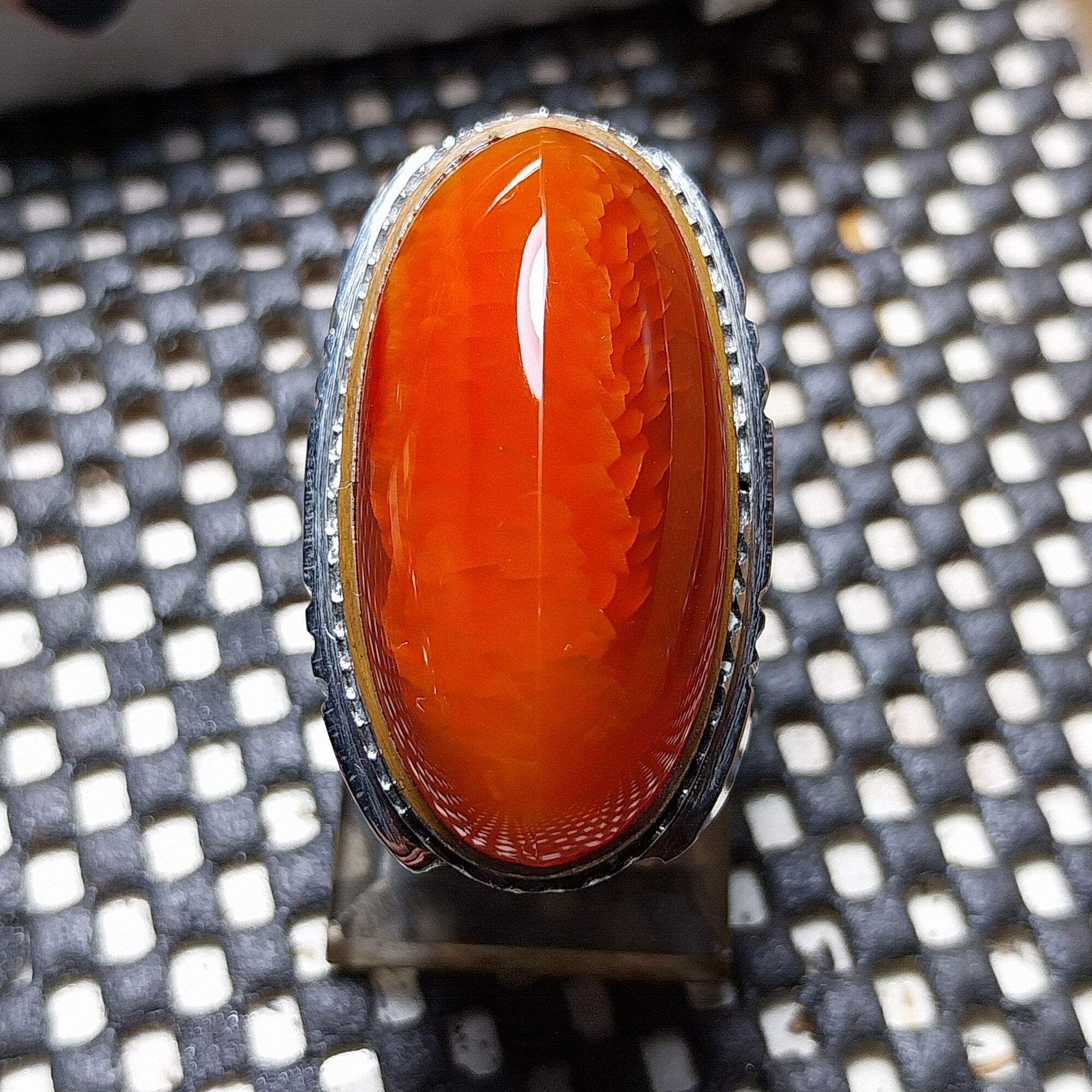 ABK gemstone // Cincin batu akik pandan merah asli natural jumbo ...