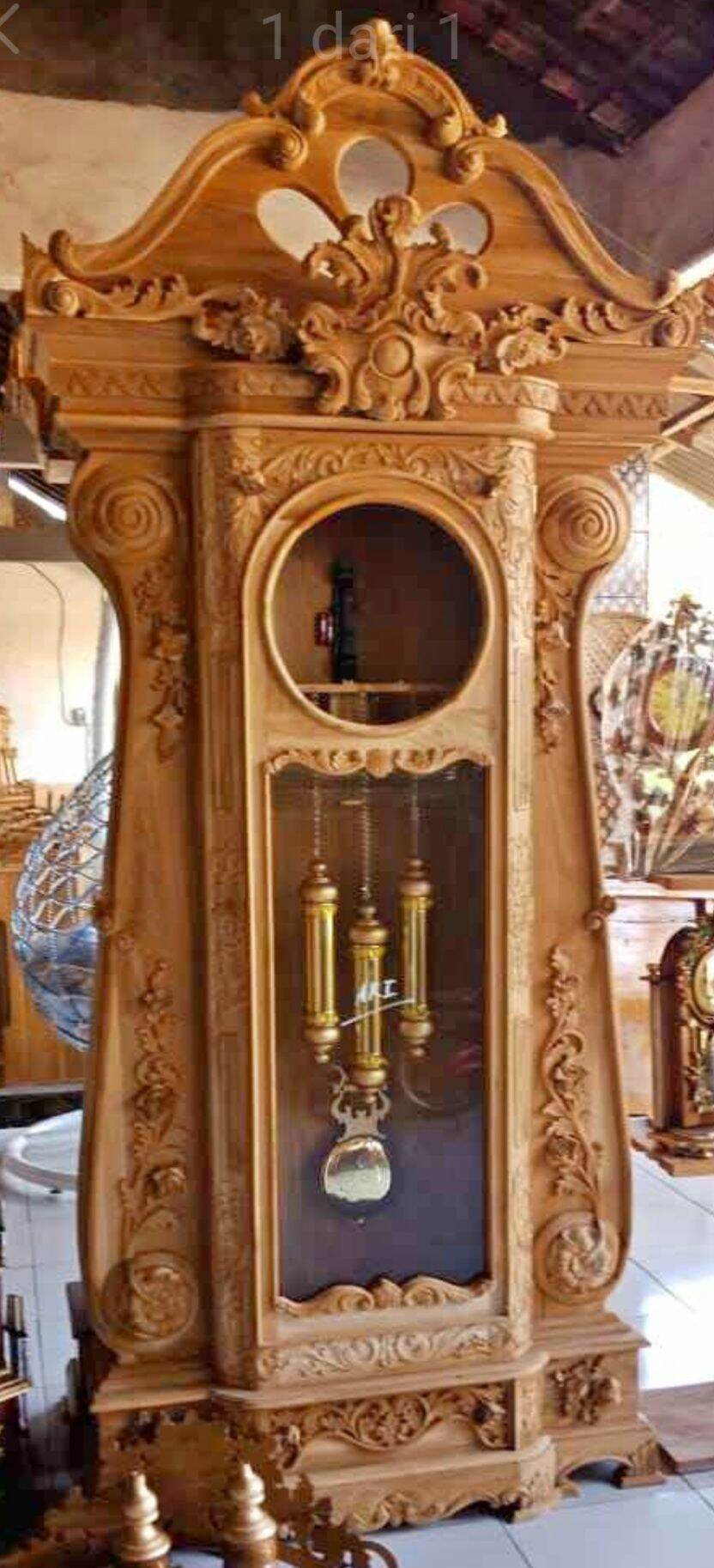 Jam Gandul Berdiri Kayu Jati 90 Cm x 40 Cm x Tinggi 220 Cm | Lazada ...