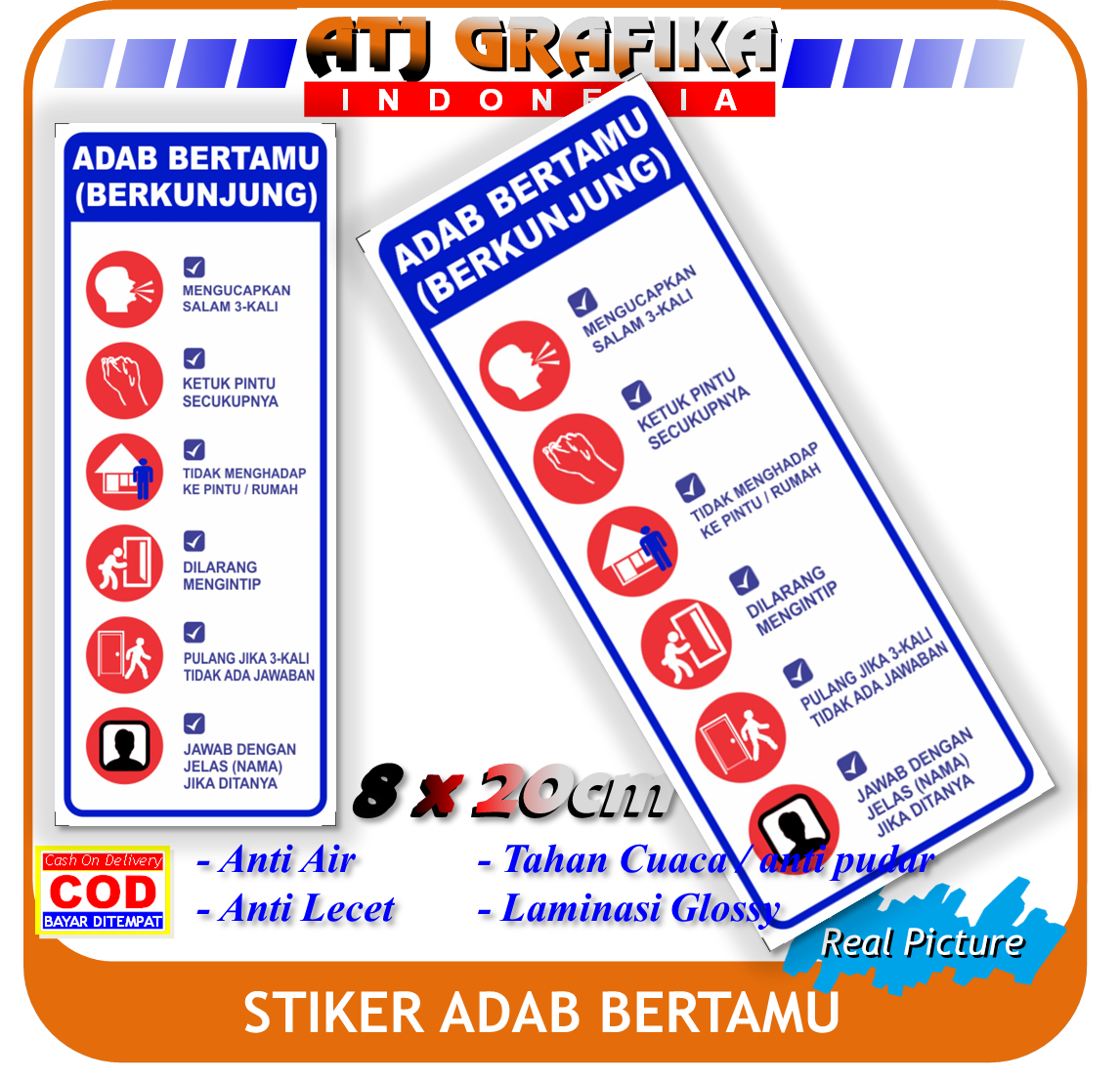 Stiker adab bertamu sticker adab berkunjung | Lazada Indonesia