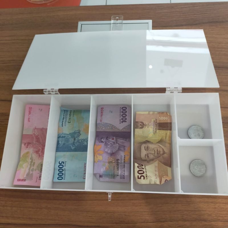 Tempat Uang / Kasir Uang Akrilik model tutup / Money Organizer | Lazada ...