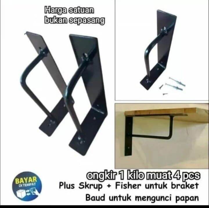 Besi siku Ambalan Rak dinding penyangga Rak dinding Bahan Kokoh ...