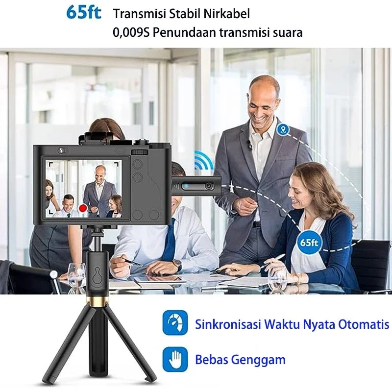 Mic kancing Mikrofon Nirkabel Lavalier Mic Portabel Audio Video ...