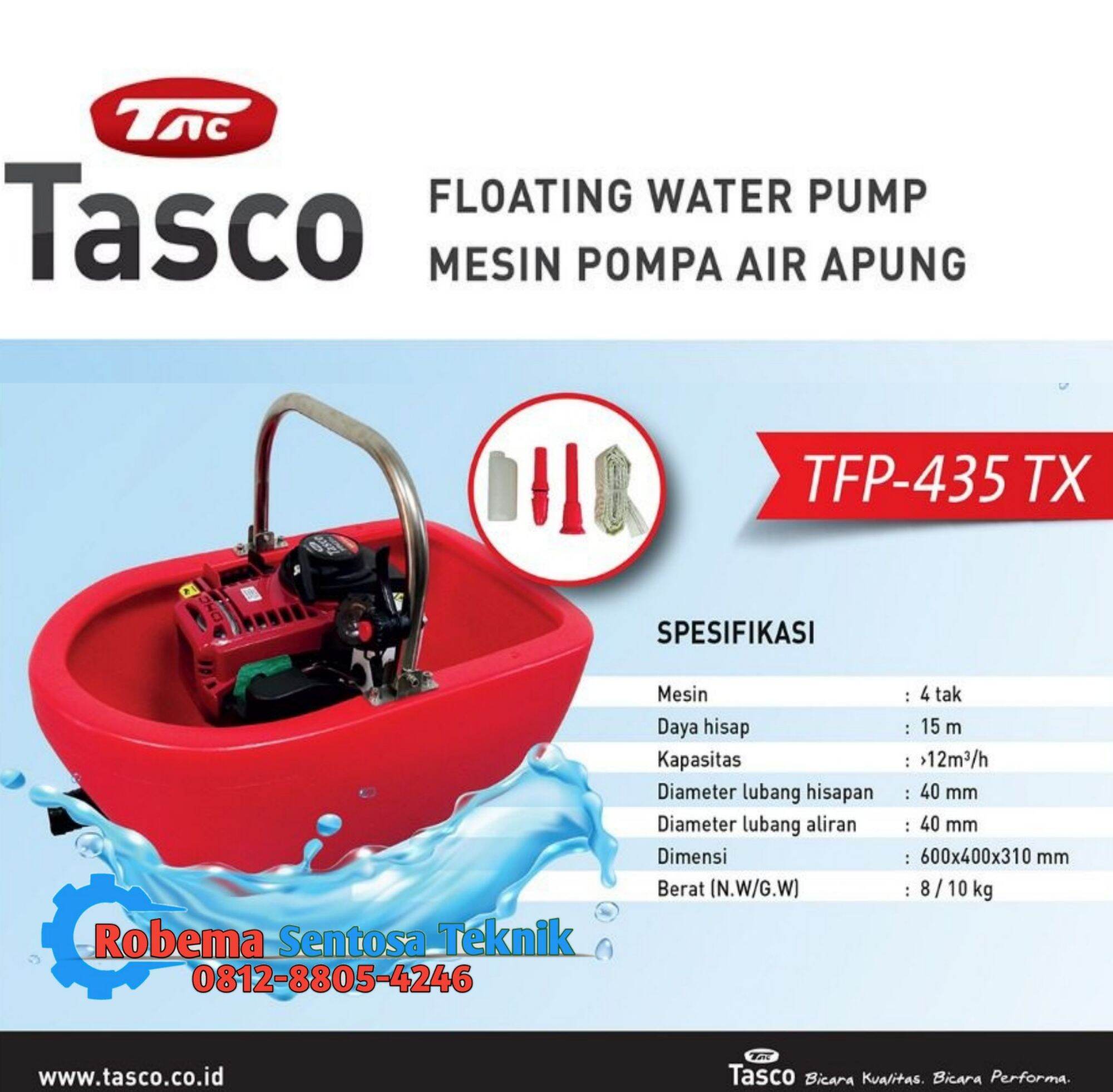 Pompa apung air Tasco mesin 4 tak alat irigasi pertanian floating pump ...