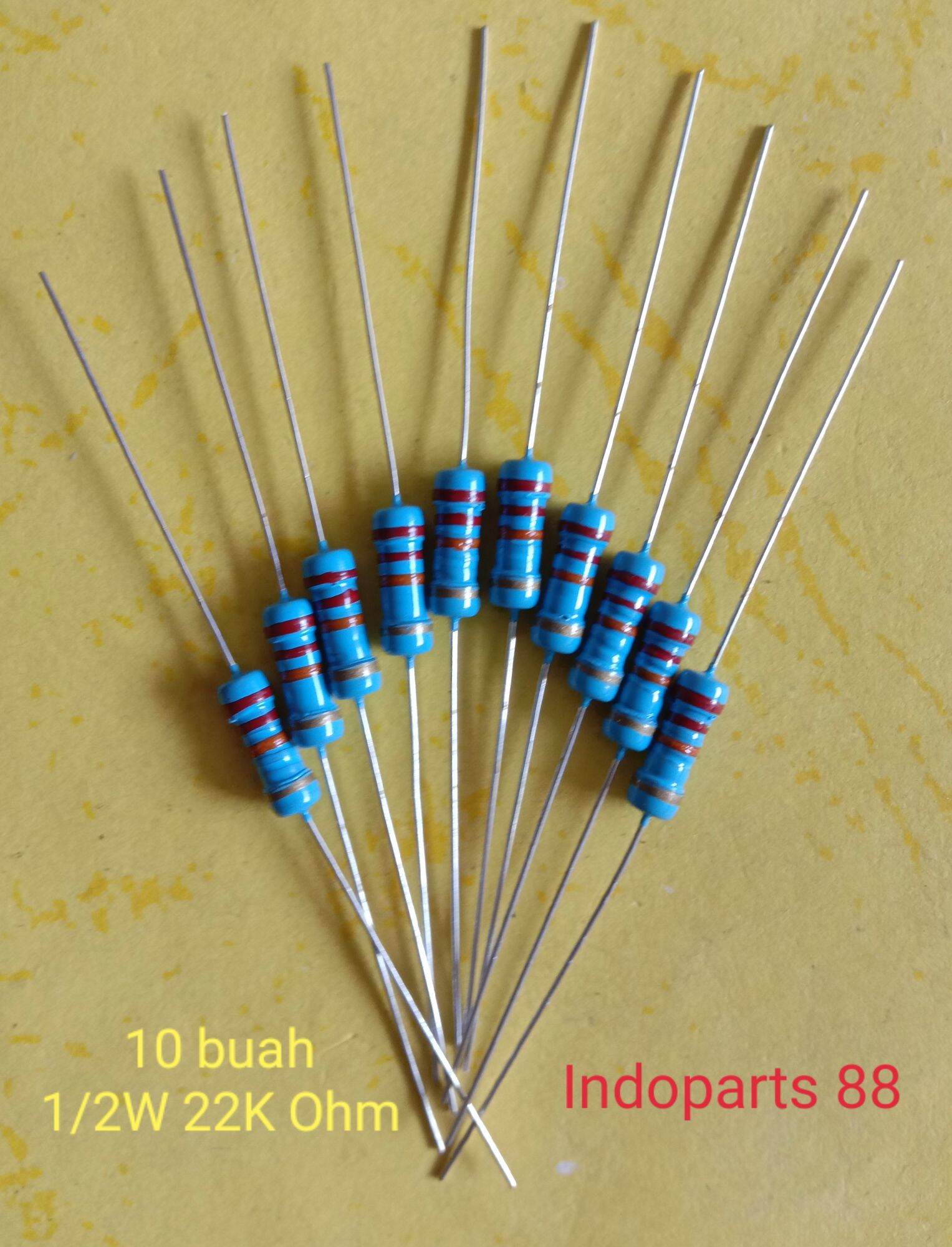 (10 Buah) RESISTOR 1/2 WATT 22K OHM RESISTOR 0,5 WATT 22K OHM RESISTOR ...