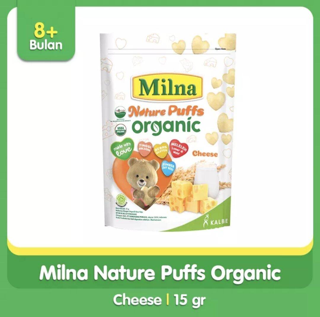 MILNA Nature Puffs Organic Cheese 15gr | Lazada Indonesia