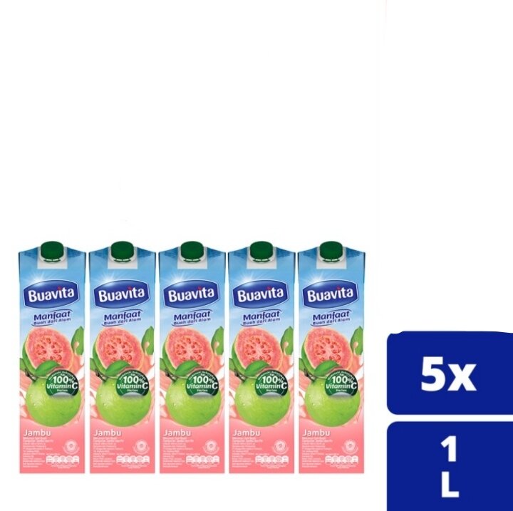 Buavita Juice Guava Minuman Jus Jambu 1 Liter Paket 5Pc | Lazada Indonesia