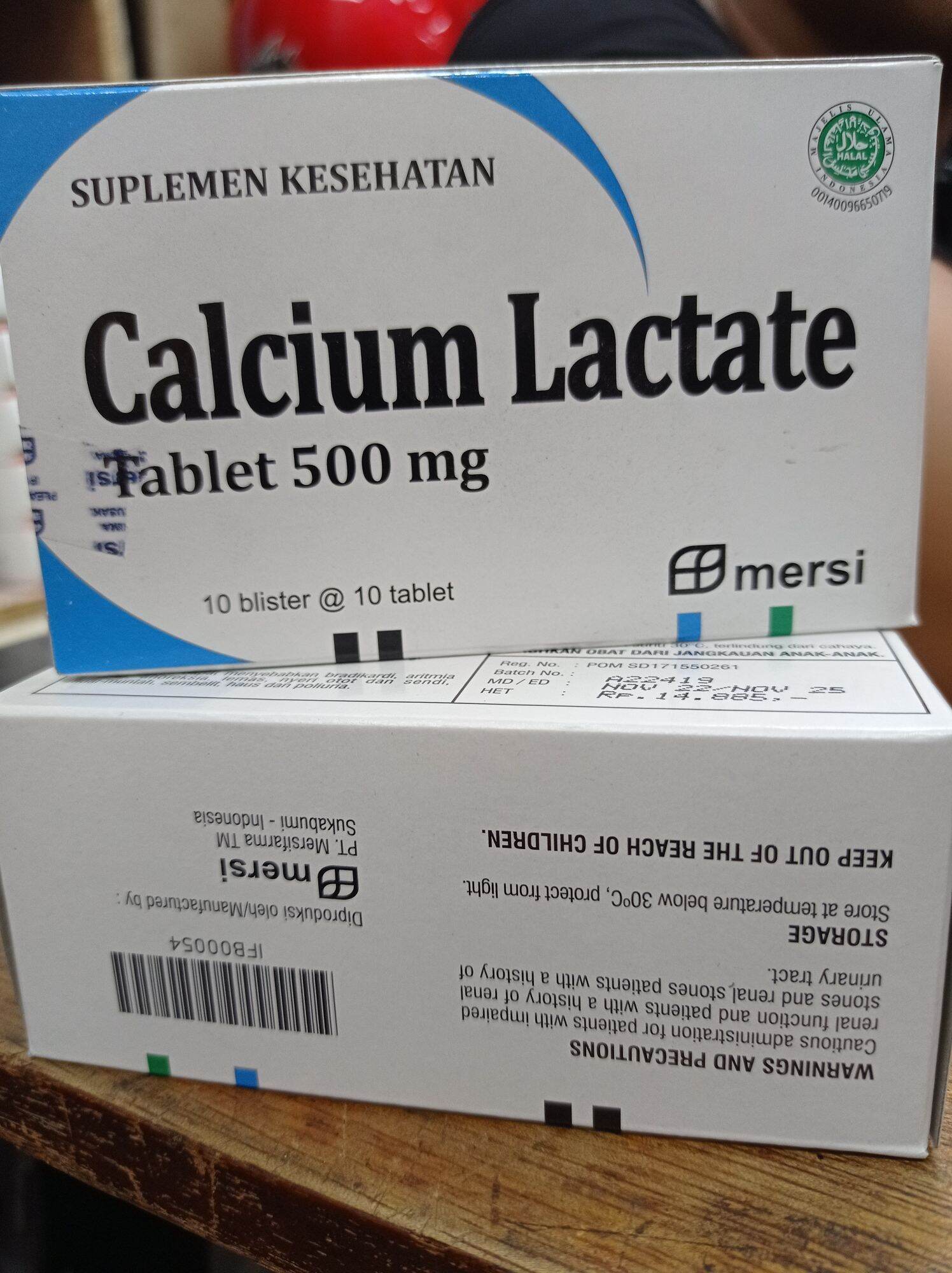 calcium lactat 500mg box 100 tablet | Lazada Indonesia