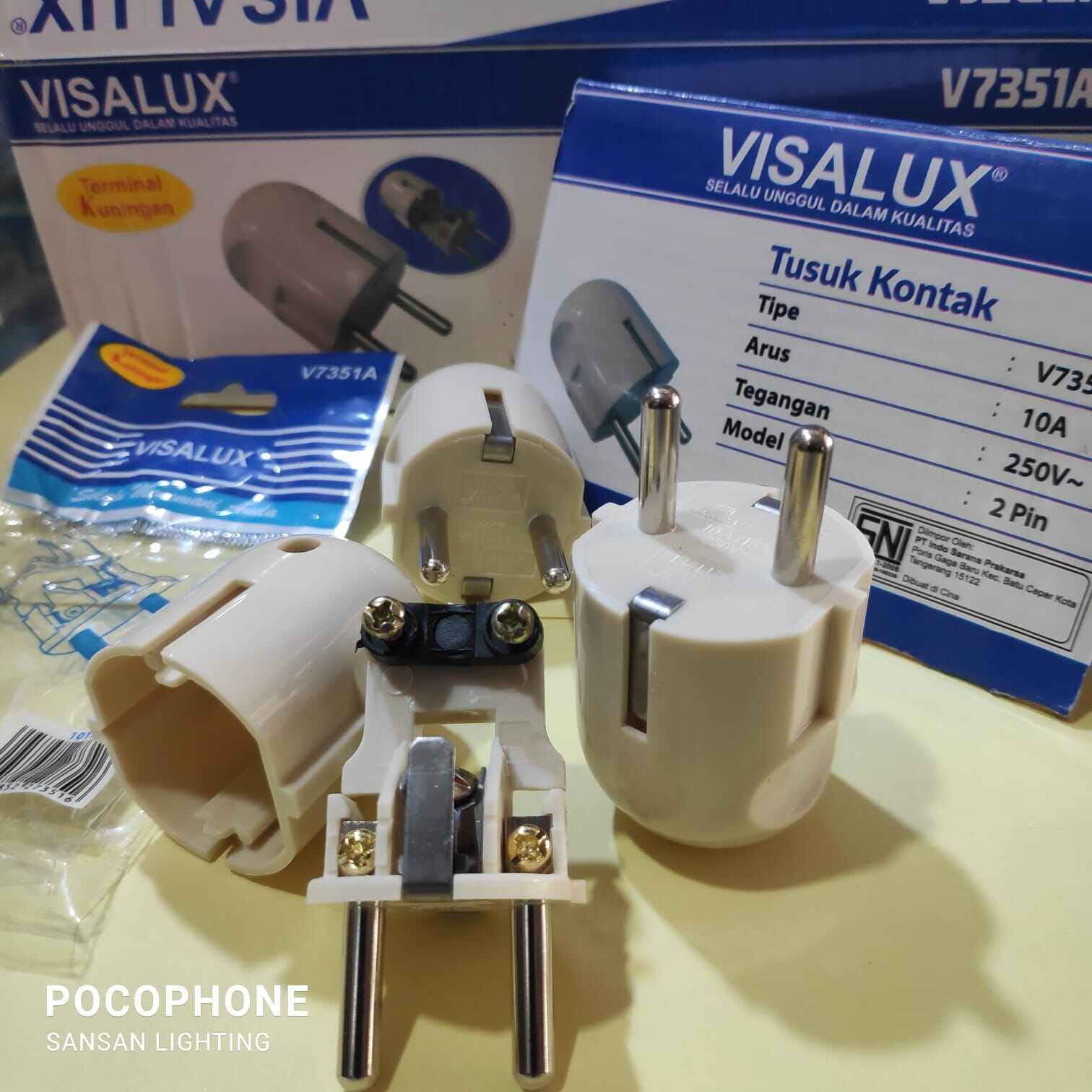 STEKER ARDE BULAT VISALUX L 7351 / COLOKAN LISTRIK ARDE VISALUX TERMINAL KUNINGAN ASLI | Lazada ...