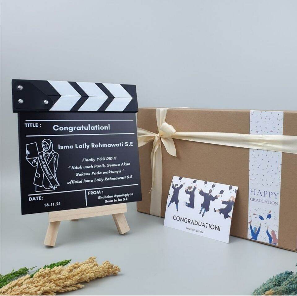 Woopower Clapper Board hadiah kado gift custom ulang tahun ultah wisuda ...