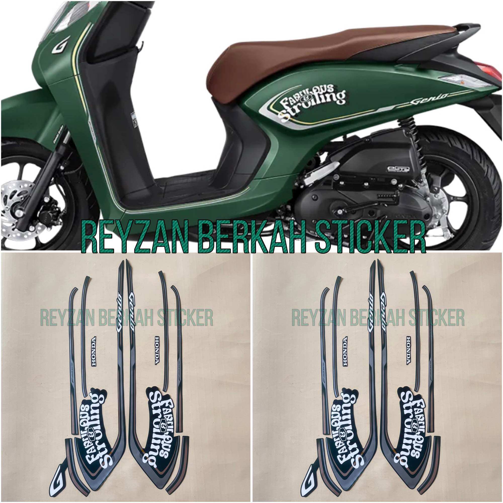 STIKER STRIPING LES LIS BODY HONDA GENIO FABULOUS 110 TAHUN 2023 2024 ...