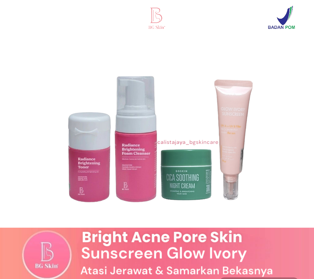 PAKET ACNE LUXURY / BRIGHT ACNE PORE SKIN SUNSCREEN GLOW IVORY BG SKIN ORIGINAL BPOM | Lazada ...