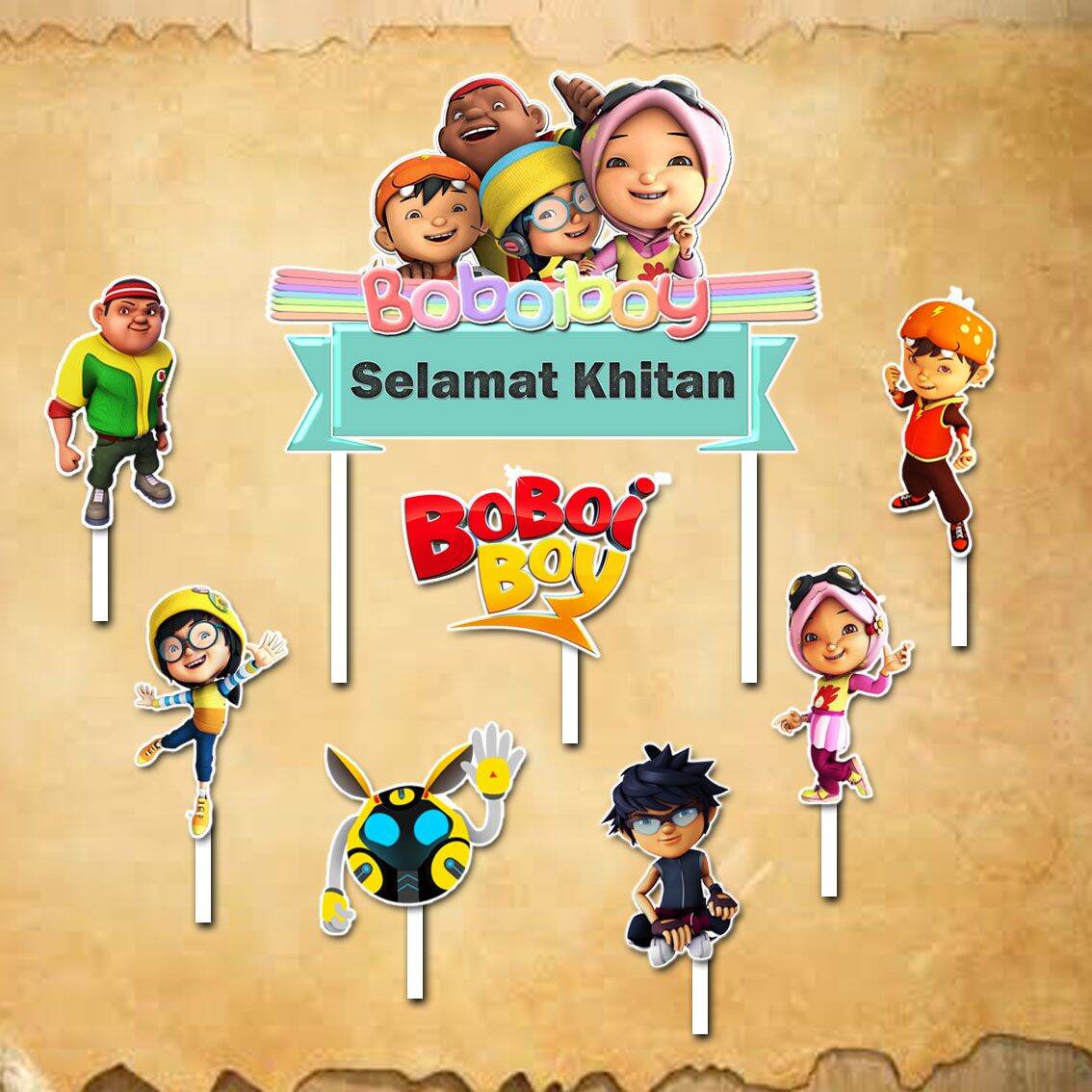 Topper cake Boboi Boboiboy selamat khitan | Lazada Indonesia