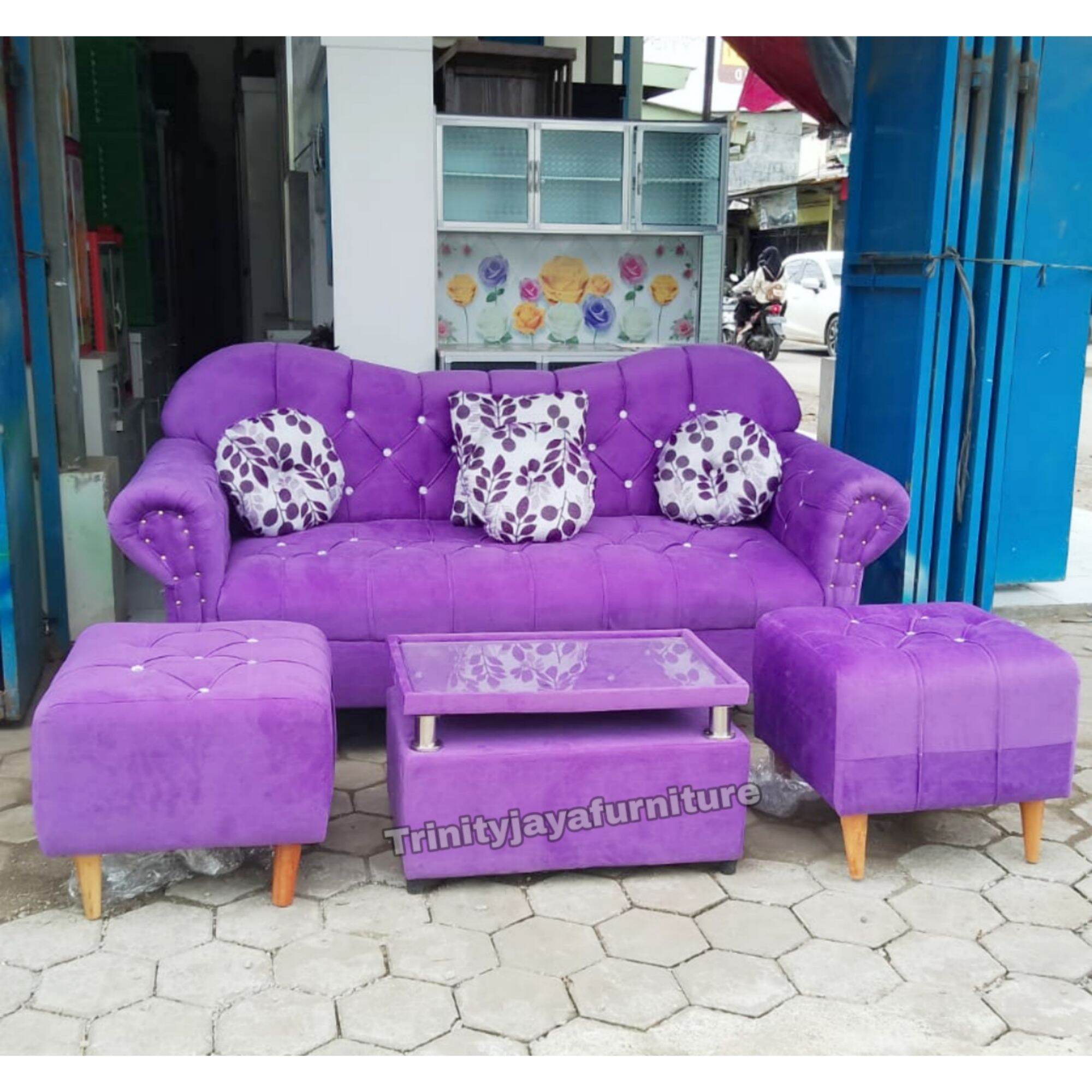 Sofa Tamu 311 +Meja Bahan Kain Midli /trinityjayafurniture | Lazada Indonesia