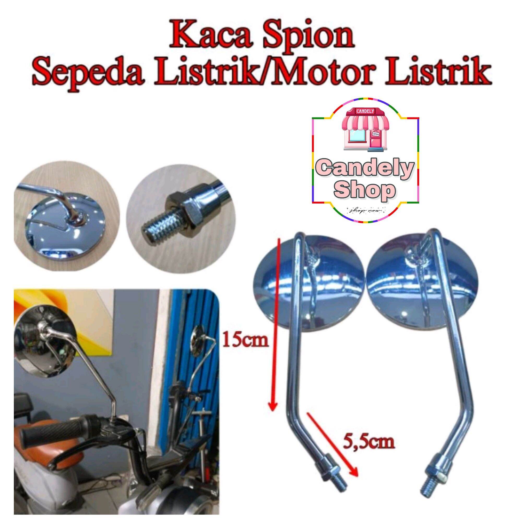 Kaca Spion Sepeda Listrik Universal Bahan Premium Chrom | Lazada Indonesia