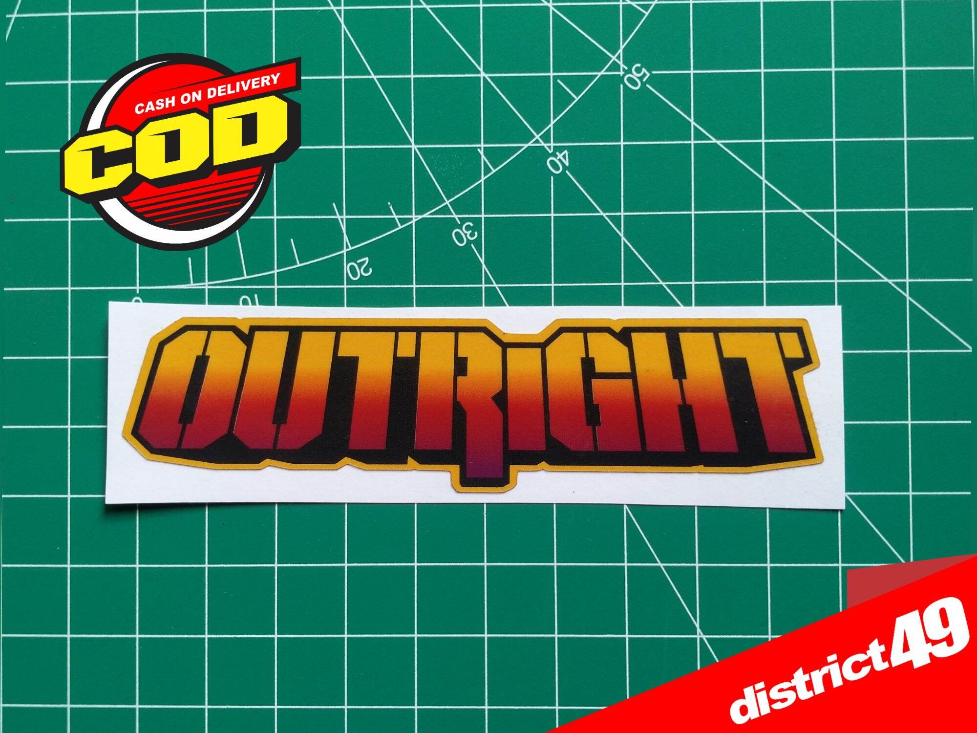 Stiker Band OUTRIGHT - Stiker Print Cut Laminasi Glossy tahan - Stiker ...