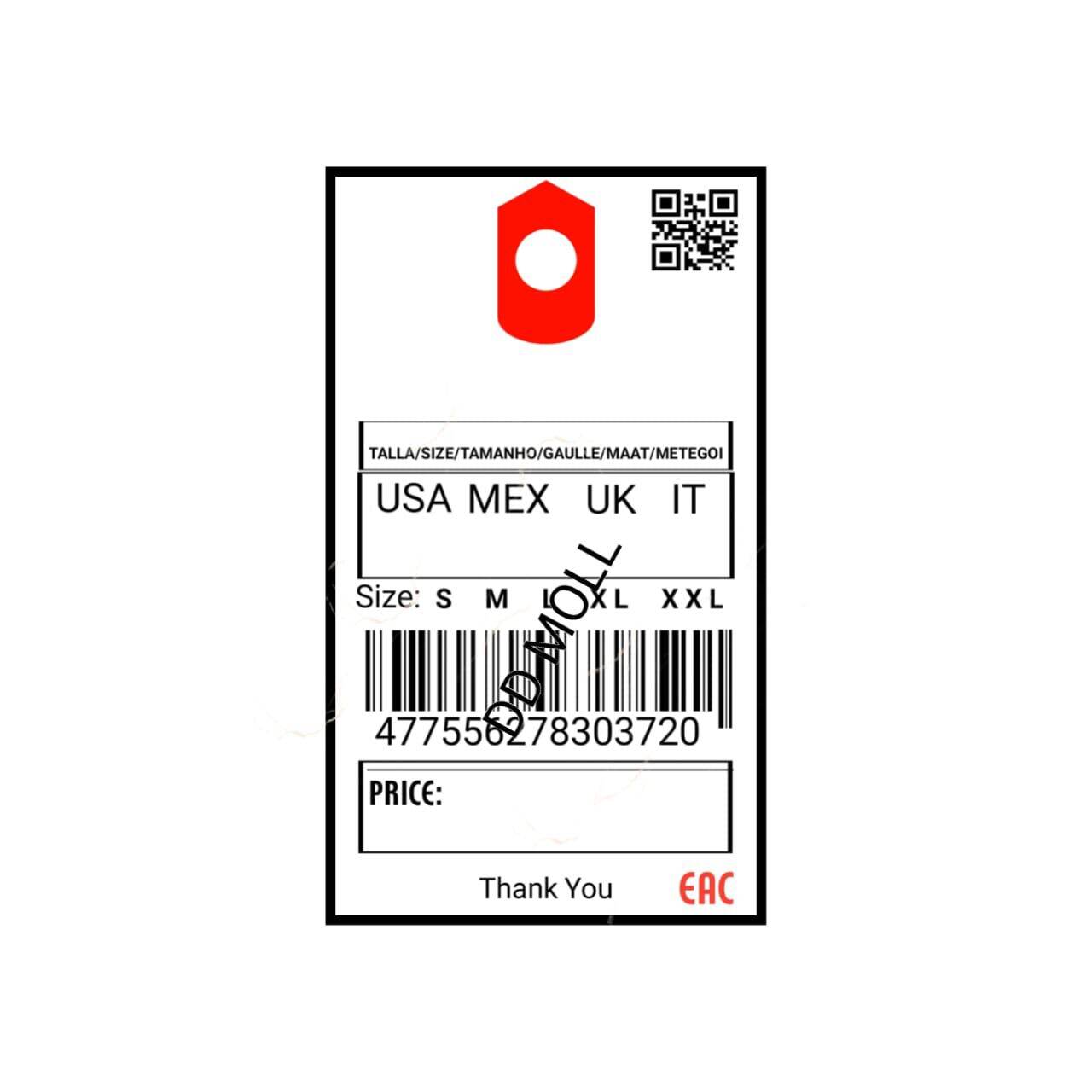 { 100 pcs } Hang Tag Label Baju Murah Gratis Tali 4x7cm Price Size ...