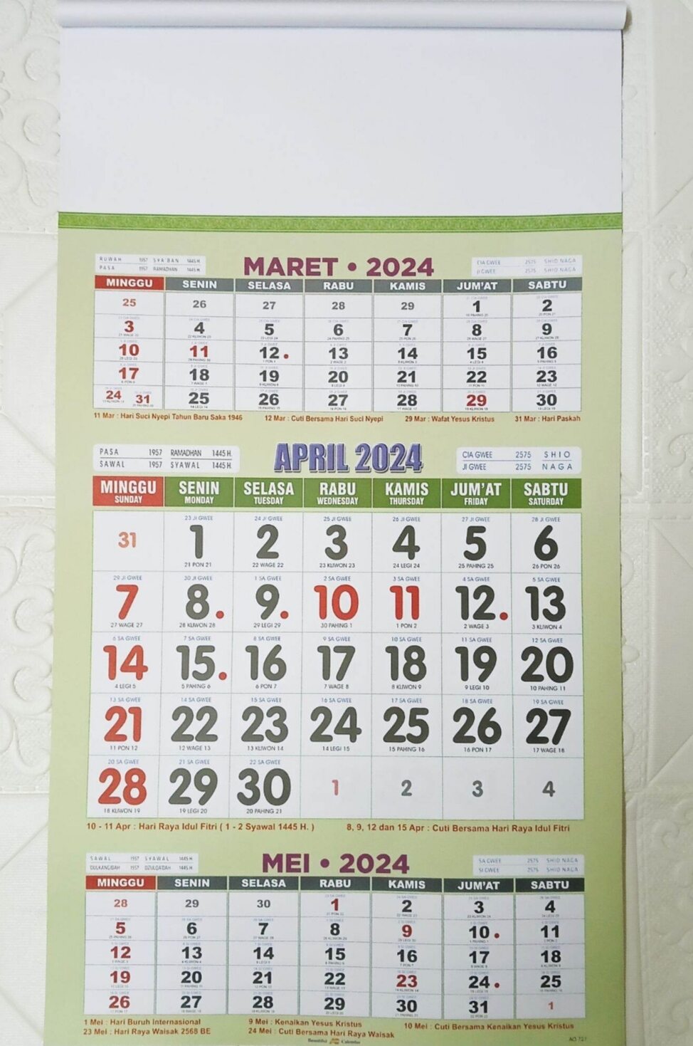 Kalender Almanak Jumbo full color Tahun 2024 murah | Lazada Indonesia