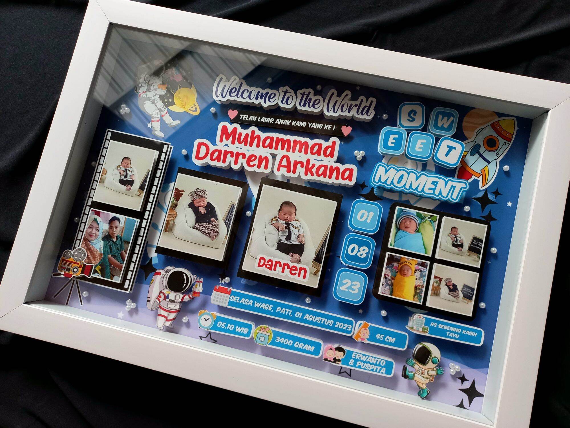 Biodata Baby 3D 15R | Baby Bio Frames | Pigora Bayi | Papan Nama ...