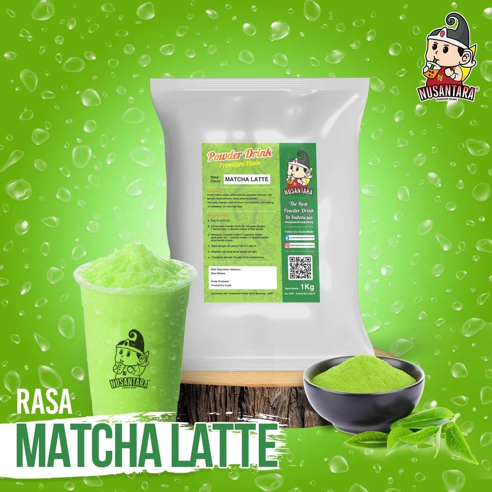 BUBUK MINUMAN RASA MATCHA LATTE 250gr POWDER REPACK | Lazada Indonesia