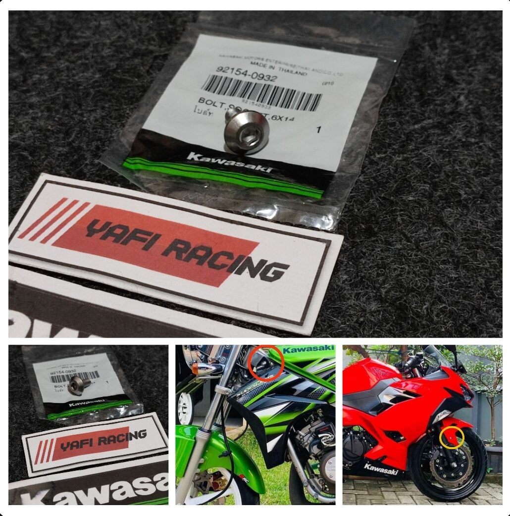 baut spakbor depan ninja 250 dan baut body cover radiator ninja r ...