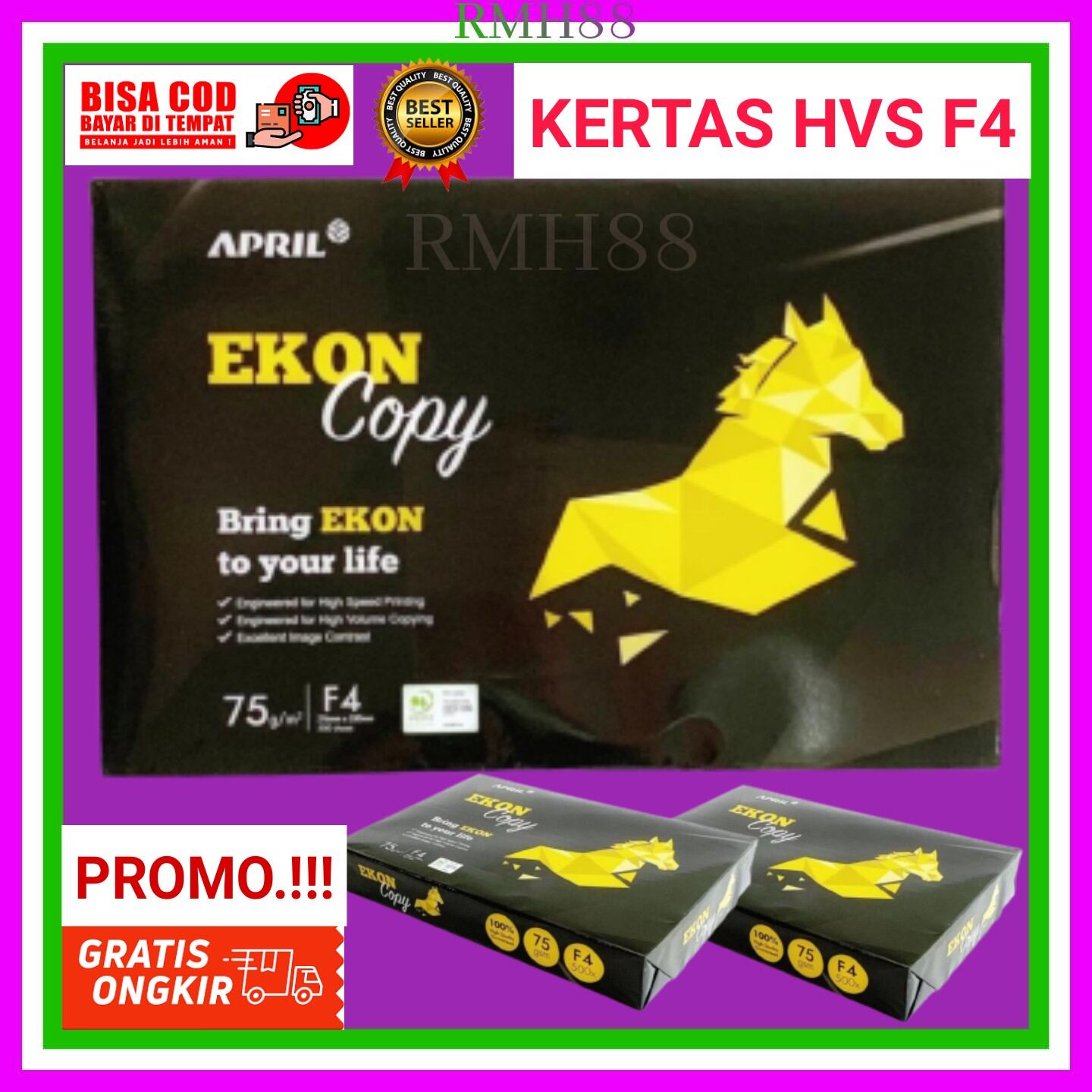 Kertas Hvs F4 Murah 1 Rim Isi 500 Lembar EKON | Lazada Indonesia