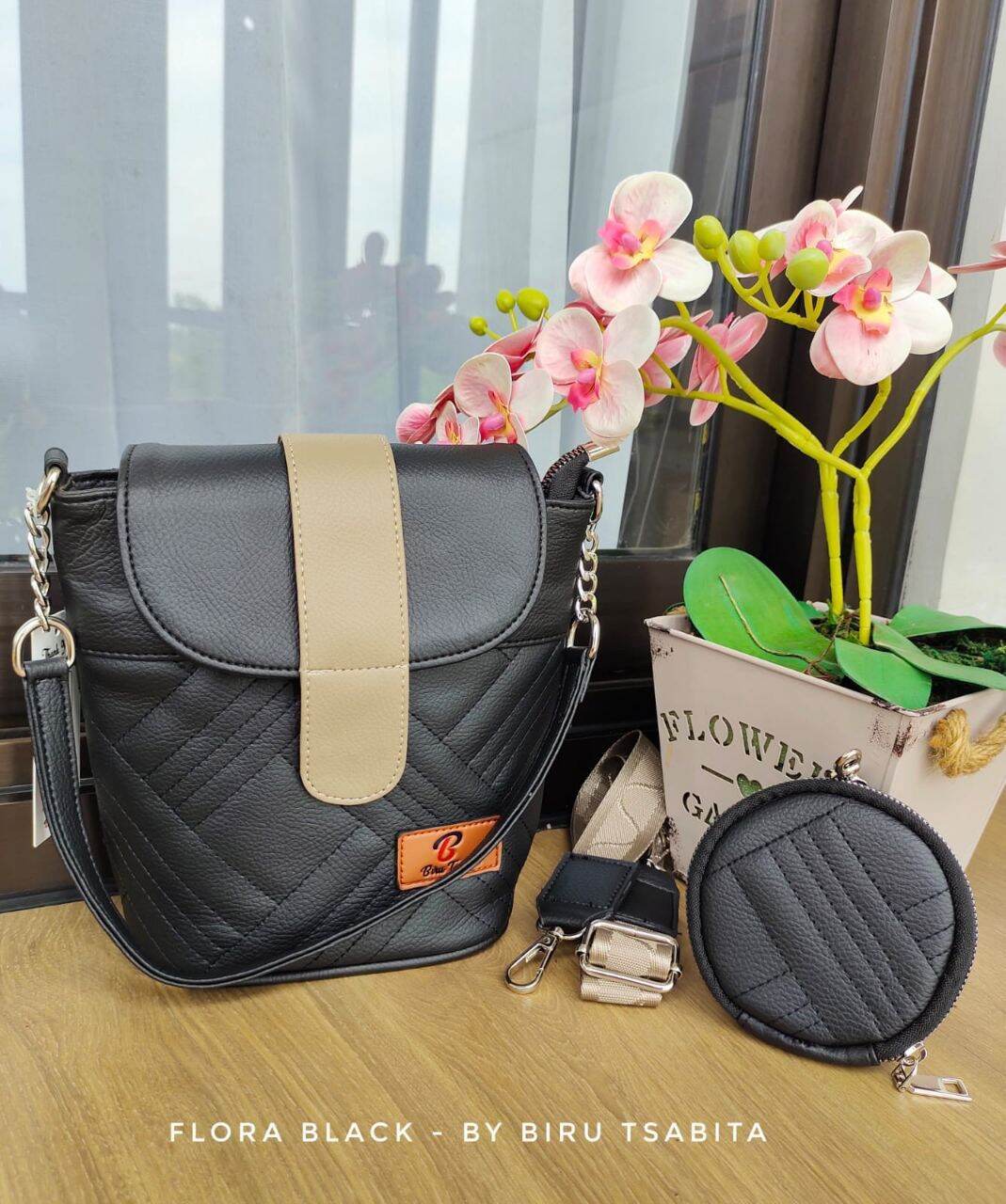 FLORA BAG 2 in 1 by BIRU TSABITA FREE POUCH KOIN BULAT | Lazada Indonesia