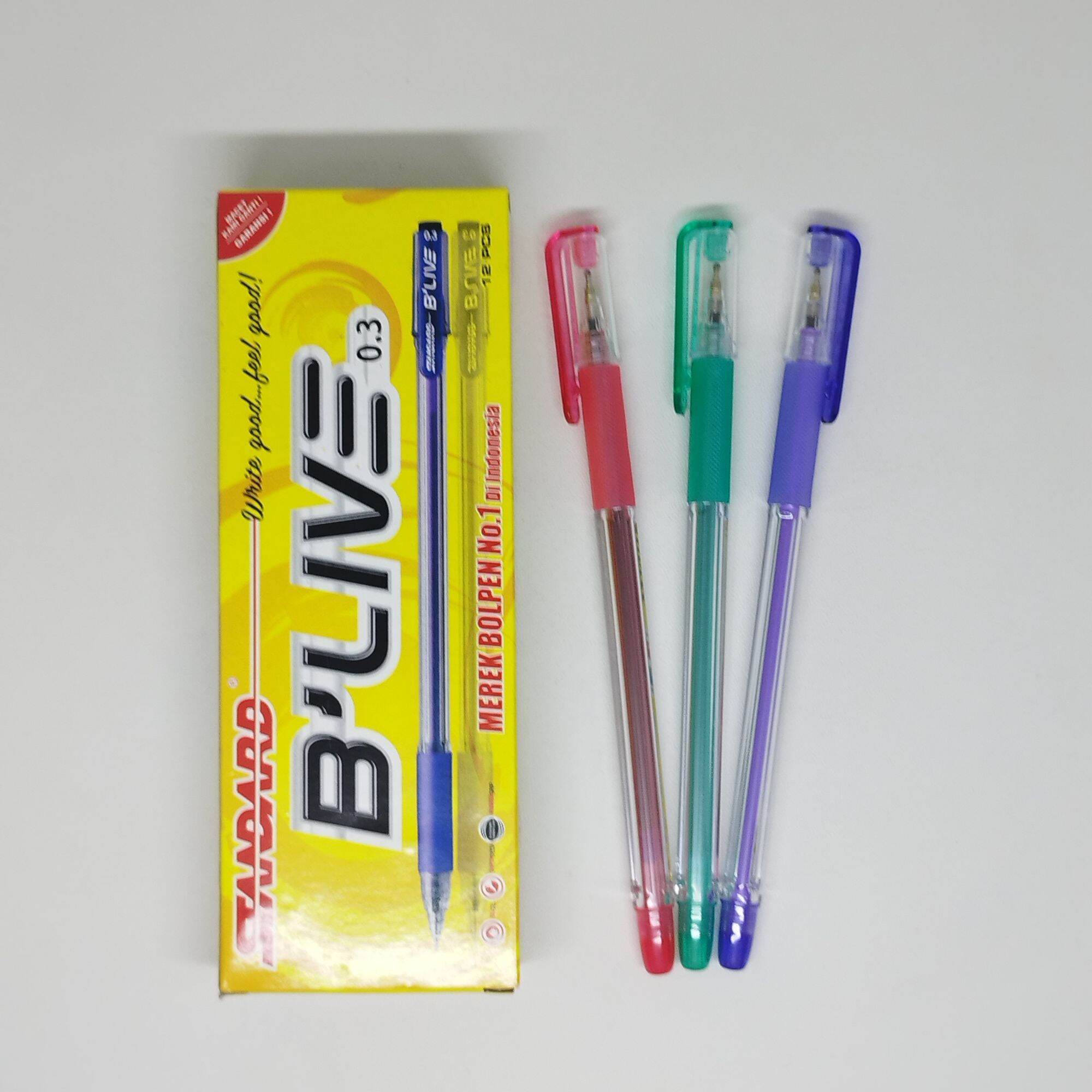 Pulpen Standard BLIVE 0.3mm Warna Tinta Hitam 1 Pak Isi 12 Pcs | Lazada ...
