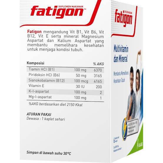 Fatigon multivitamin dan mineral per box isi 60 tablet | Lazada Indonesia