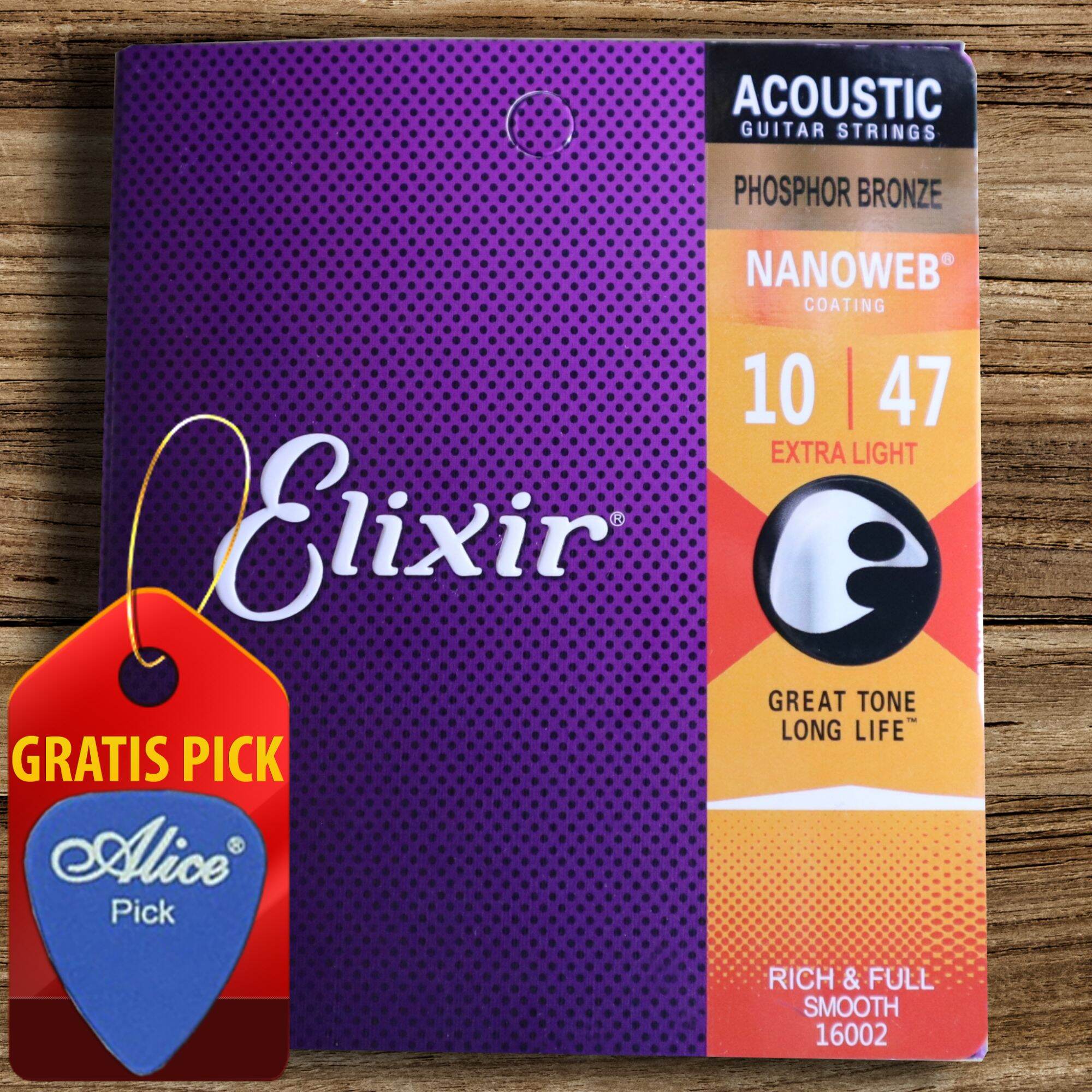 Senar Gitar Akustik Elixir ukuran 0.10 - 0.47 | Lazada Indonesia