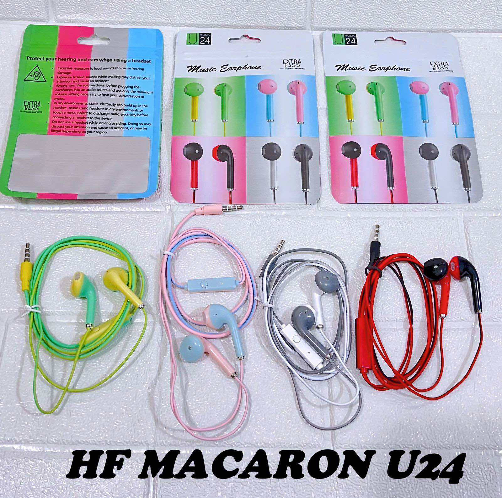 HANDSFREE U24 MACARON 2 TON / EARPHONE MACAROON GLOSSY COLOUR HIFI ...